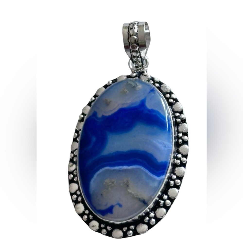 Artisan | Jewelry | Handcrafted Artisan Jewelry Dragon Vein Agate Blue ...